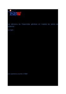 ISBW Jetons de présence – ISBW-Institutionnel